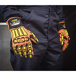 Ironclad mens Cut Resistant Work Gloves, Orange - Yellow Tpr, Large Pack of 1 US