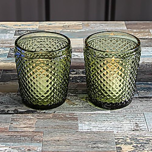 Richland Diamond Candle Holder Dark Green Set of 6