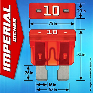 BioFuse Standard ATO 35A Fuse Set (15 Regular Fuses) Blade Group: ATO, ATOF, ATC, ATS, APR, Automotive, Car, Truck, SUV, RV, Boat, Marine