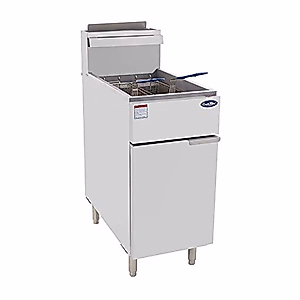 CookRite ATFS-40 Commercial Deep Fryer with Baskets 3 Tube Stainless Steel Natural Gas Floor Fryers-102000 BTU
