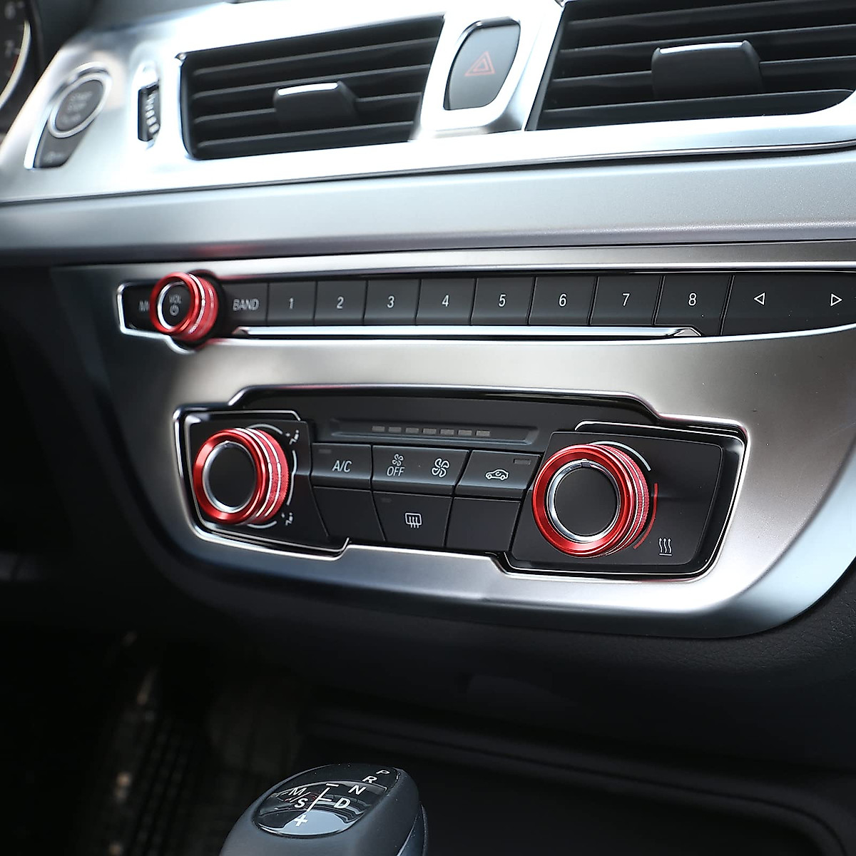 3 Pcs Car Aluminum Alloy Rear View Mirror Adjustment and Volume Knob Cover Trim Compatible with Toyota Supra GR A90 A91 MK5 2018 2019 2020 2021 2022 2023 2024 BMW Series 1 2017 2018 2019 2020 (Red)