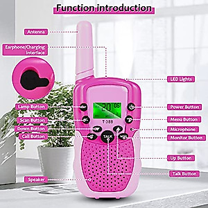 Walkie Talkies for Kids Long Range USB Rechargeable, 3 Pack - Drop Proof, 22 Channels, 2 Way Radio Toys with LCD Flashlight - Ideal Outdoor Indoor Play Camping Hiking - Ages 3-12 (Girls & Boys)