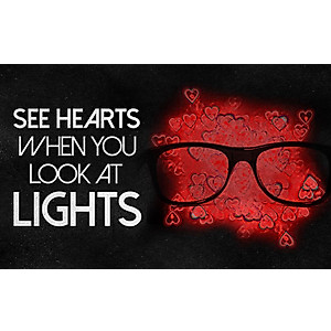 GloFX Ultimate Heart Diffraction Glasses - 3D Rainbow Hearts Effect with Black Frames - Great Festival, Concert, and Rave Accessory