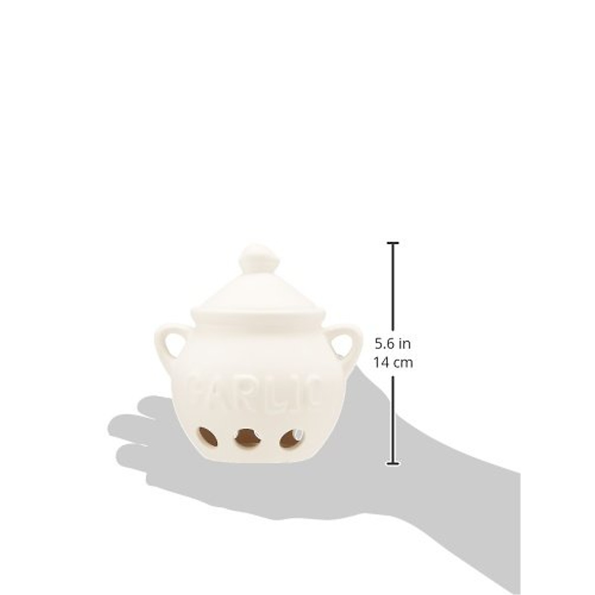 Fox Run Container Garlic Storage and Baking, 5.25" Keeper, White