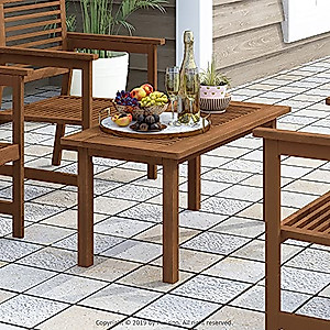 Furinno FG16504 Tioman Hardwood Patio Furniture Outdoor Coffee Table in Teak Oil, 1-Tier, Brown