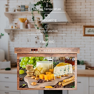 SYLVOX Kitchen TV,15.6 inch Under Cabinet TV, Televison for Kitchen, Smart TV Built-in APP Store, Support WiFi Bluetooth, 1080P Small TV for RV Camper, Bedroom, Boat