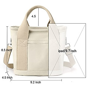 Small Cute Canvas Tote Crossbody Shoulder Bag W/Multiple Pockets Mini Casual Satchel Hobo Handbag Messenger Purse for Women(Green#820)