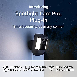 Introducing Ring Spotlight Cam Pro, Plug-In | 3D Motion Detection, Two-Way Talk with Audio+, and Dual-Band Wifi (2022 release) - Black