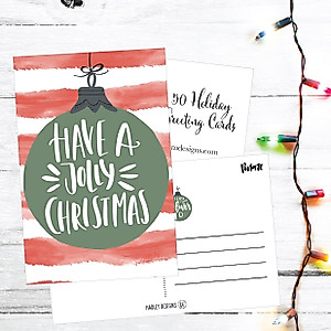 24 Doodle Religious Christmas Cards Boxed With Envelopes, 50 Holiday Greeting Cards, Blank Winter Postcard Set, Merry Christmas Cards, Seasons Greetings Note