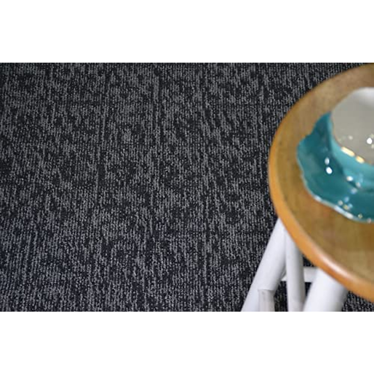 Furnish my Place Modern Indoor/Outdoor Commercial Black Rug, Modern Area Rug, Runner Rug, Pet-Friendly Carpet for Living Room, Dining Room, Bedroom, Made in USA - 2' x 12'