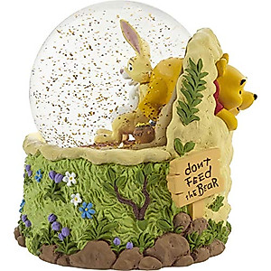 Precious Moments 203704 Disney Don’t Feed The Bear Winnie The Pooh Resin/Glass Musical Snow Globe, Multicolor