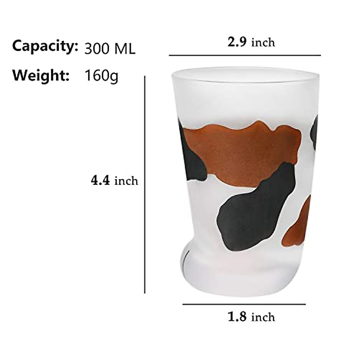 Asionper Novelty Cat Claw Cup, Cat Paw Frosted Cup for Kids, Glass Cups for Personality Breakfast Milk, Cute Claw Print Mug for Men and Women Couples Household Valentine's Day Gift