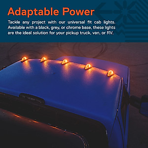 TRUE MODS Amber LED Teardrop Cab Marker Light Kit [Chrome Base] [DOT FMVSS 108] [SAE P2PC] [Universal Fit] Tear Drop for Truck RV Van Ford Super Duty F150 F250 F350 Chevy Silverado Dodge Ram