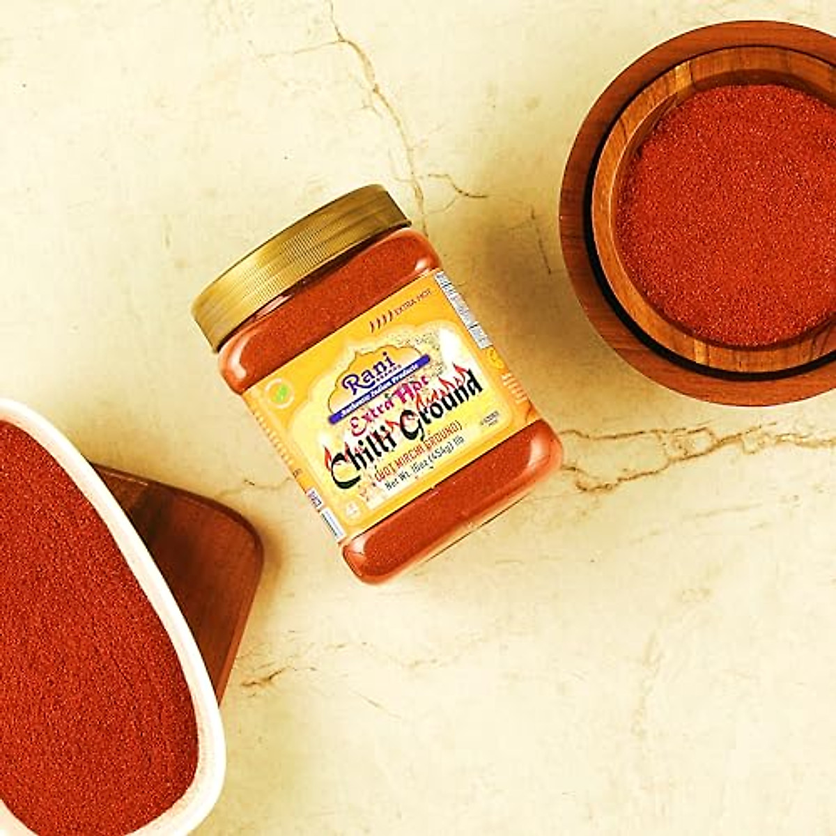 Rani Extra Hot Chilli Powder Indian Spice 16oz (1lb) 454g PET Jar ~ All Natural | Salt-Free | Vegan | No Colors | Gluten Friendly | NON-GMO | Kosher | Indian Origin