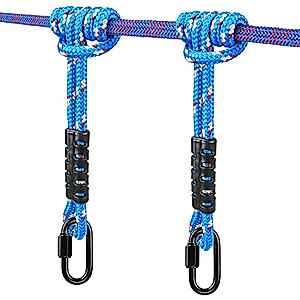 BeneLabel Poseidon Series Sewn Prusik Loops Ropes, Safety, 19", Diameter 2/5", 2 Pack, Blue