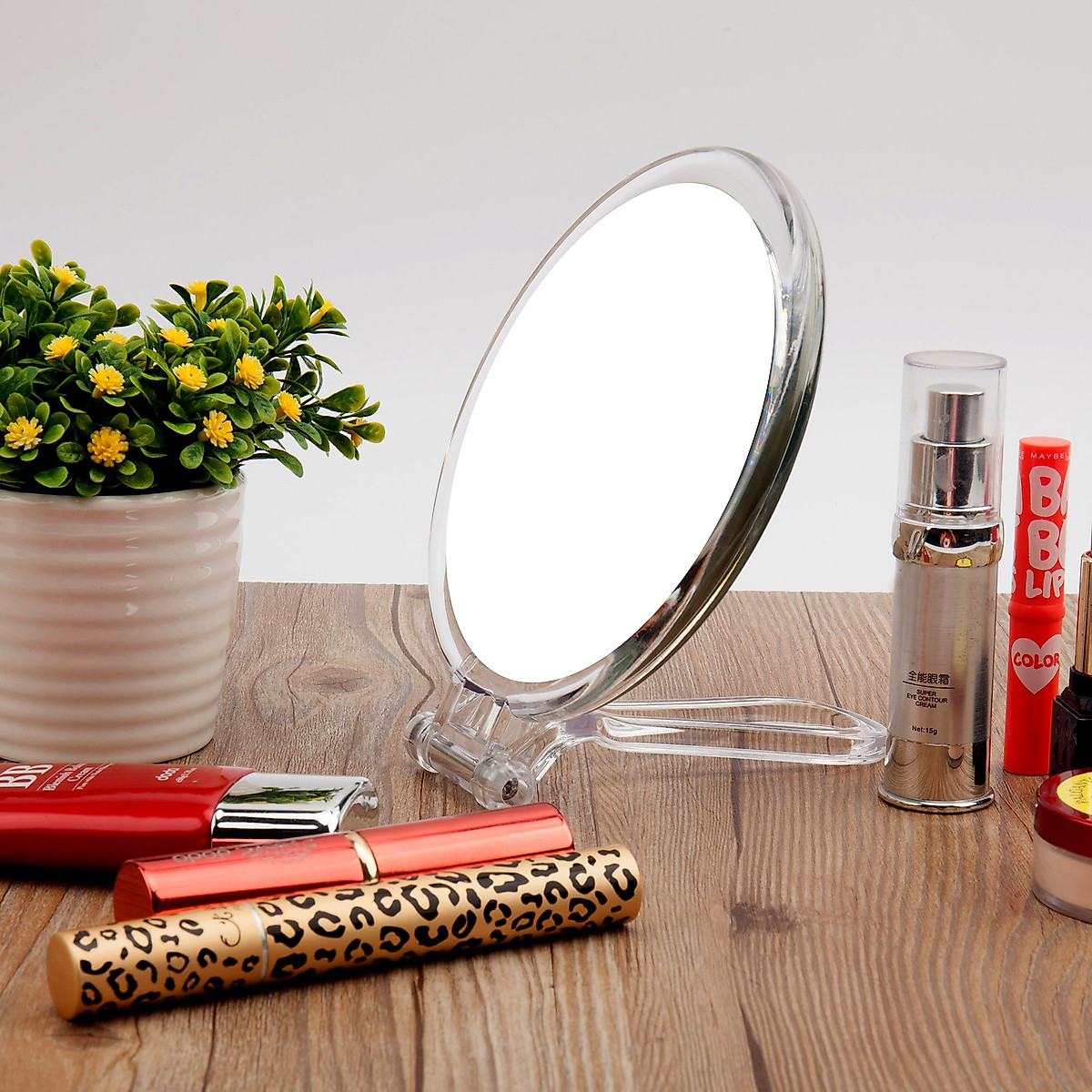 Miss Sweet Folding Hand Held Mirror with 10x Magnification & True Image, 6.1inch Travel Mirror (10X)