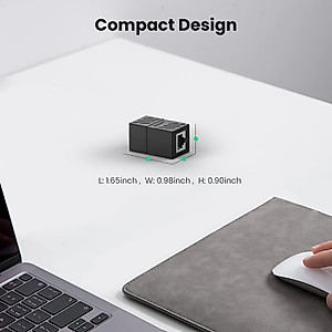 UGREEN RJ45 Coupler Ethernet Extender 1000Mbps, Cat7 Cat6 Cat5e 328ft Ethernet Cable Extender Ethernet Adapter, LAN Connector in Line Coupler Female to Female Black