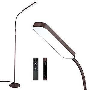 Wio-Mio Floor Lamp, 15w/1000lm Bright LED Floor Lamp with 4 Color Temperature and Stepless Dimmer, Remote and Touch Control Reading Lamp, Adjustable Gooseneck LED Floor Lamp for Living Room