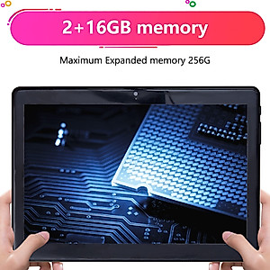 ufehgfjh Upgraded 10.1-Inch Tablet Computer 2+16g 10-Core Android10.0 Ultra-Thin HD Screen Learning Game Video Office Tablet Supports Dual Sim Card Voice Call 4500mah Battery (Black)