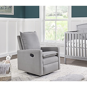 Oxford Baby Uptown Upholstered Swivel Glider and Recliner Nursery Chair, Gray