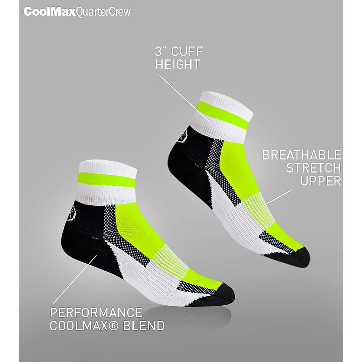 AERO|TECH|DESIGNS | Coolmax Athletic Socks | Quarter Crew | Unisex Adult | Red/White | Medium