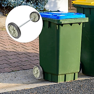 DOITOOL Garbage Can Replacement Wheels - Trash Can Wheels and Axle - Trash Garbage Bin Wheels Replacement for Garbage Can Outdoor,Garden Street Patio Trash Can (Wheel Color Random)