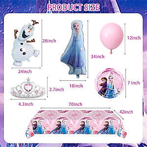Kikuke Birthday Decorations, 265 Pcs Birthday Party Supplies Set for Girl includes Happy Birthday Banner, Balloons, Tableware, Tablecloth, Cupcake Topper