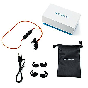 Emerson Wireless In-Ear Bluetooth Sports Earbuds Headphones with Universal Mic and Remote and Tangle free cable ER106001