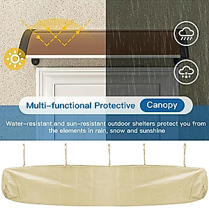 Awning Protective Cover - Rain Canopy Storage Bag 420D Outdoor Shade Umbrellas Accessories Fit 13 x 10 ft Retractable Awning (Beige)