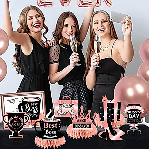 Happy Boss's Day Honeycomb Centerpieces Table Decorations, Best Boss Ever Honeycomb Table Deor Boss Lady Women Office Party Decorations