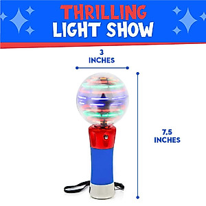 Toysery Spinning Light Up Toy Magic Wand for Kids, LED Light Up Wand Toy for Boys and Girls. Provides Thrilling Light Show Autism Sensory Toys
