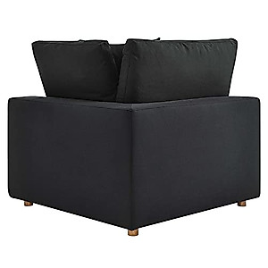Modway Commix Modular Sofa, U Shaped Reclining Sectional, Black Fabric