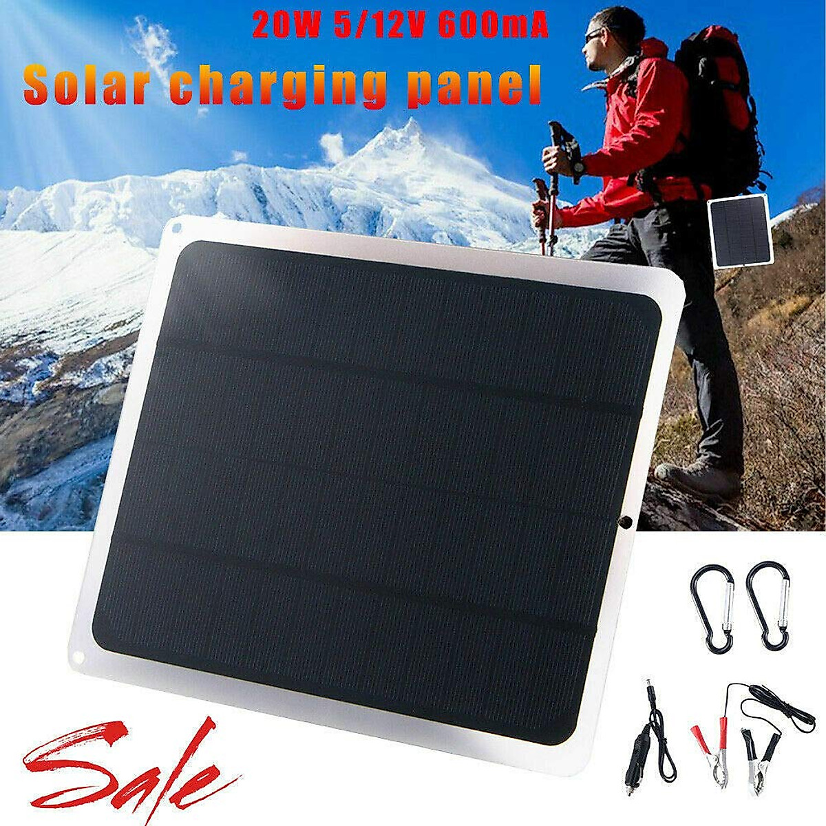 Kqiang 12V 20W Solar Battery Charger Pro,Built-in MPPT Charge Controller,20 Watts Solar Panel Trickle Charging Kit for Cars, Trucks, caravans, Boats, Motorcycles, RV