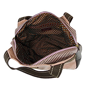 CHALA Handbags Dust Rose Shoulder Purse Tote Bag with Dog Key Fob/coin purse (Pug)