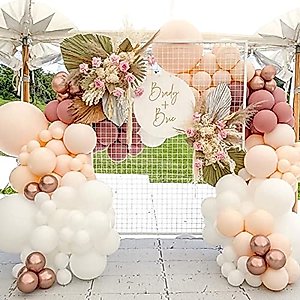 YSF 144pcs Matte White Cream Peach Balloon Arch Garland Kit Wedding Decoration Chrome Champagne Apricot Party Baby Shower Decor