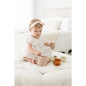 Marlowe & Co Silicone Classic Tea Play Set for Children (Botanical Rose)