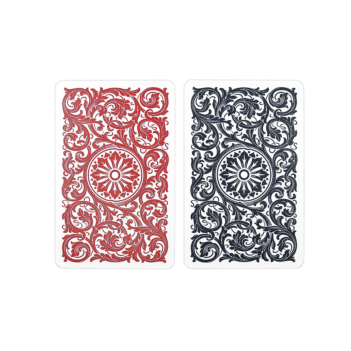 Copag 1546 Design 100% Plastic Playing Cards, Bridge Size (Narrow) Red/Black Double Deck Set (Regular Index)