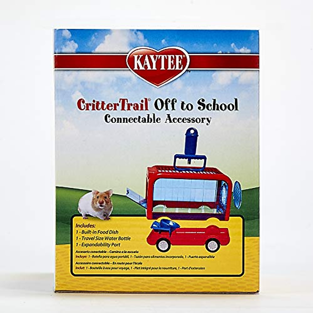 Kaytee CritterTrail Off To School Travel Carrier for Pet Hamsters, Gerbils, or Mice