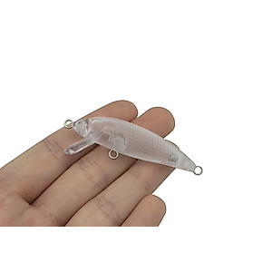 HTHYLURE 10PCS Unpainted Lure Blanks 3.74g 5.7cm with 5mm Free Fishing Eye Crankbait Baits Simulation Blank Body Clear Hard Baits Trout Salmon Minnow Lure Popper Lures Topwater Freshwater 5mm 8043