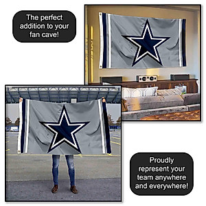 WinCraft Cowboys Metallic Silver Flag