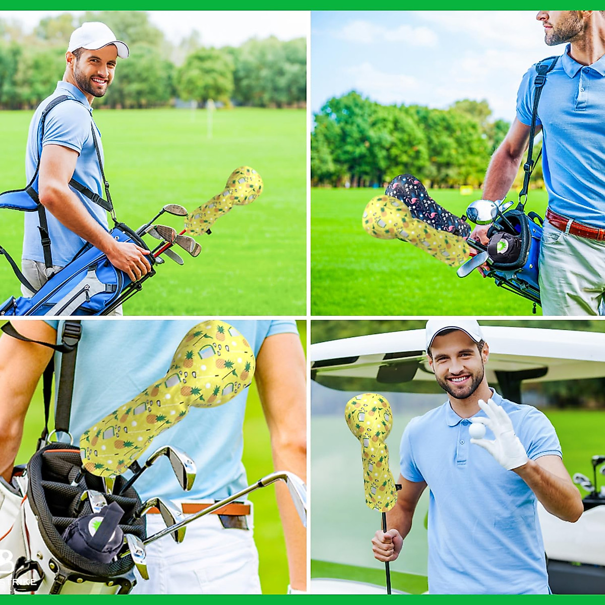 Big Strike Golf Club Cover - Synthetic Leather Headcover - Soft Velvet Lining - Golf Head Covers for Driver - Unique Golf Club Head Covers - Golf Accessories for Men and Woman