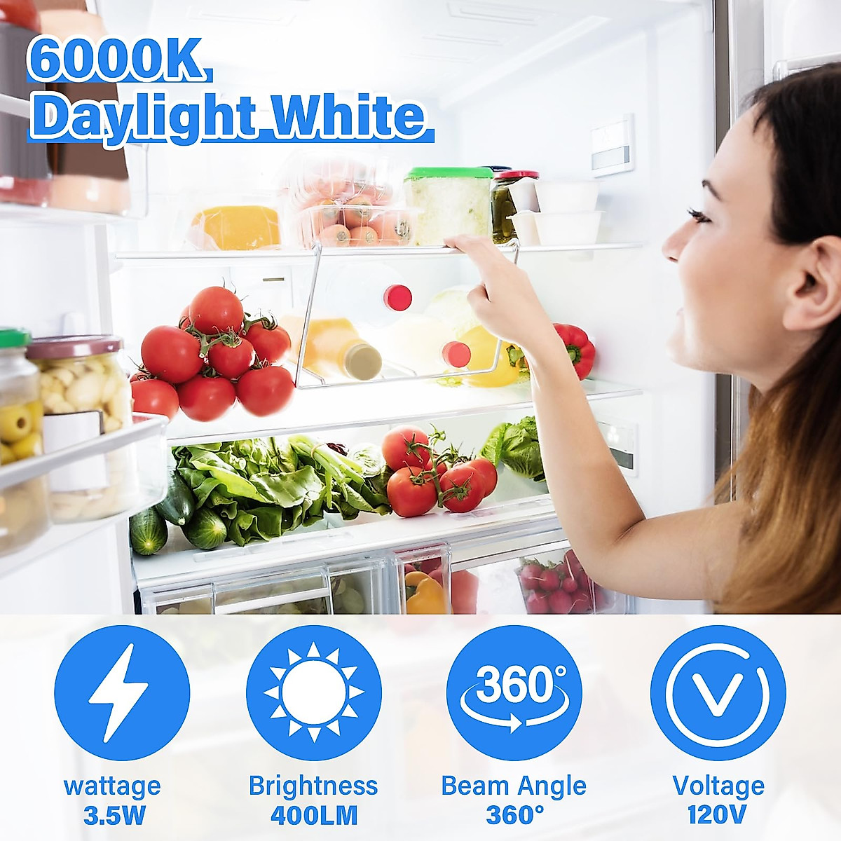DUMILOO Upgraded KEI D34L Refrigerator Bulb 5304511738 LED Refrigerator Light Bulbs Compatible with Frigidaire Kenmore Electrolux Refrigerator Light Bulb Replacement (3.5W 120V White Light) 2 Pack