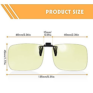 PSI Clip on Blue Light Blocking Glasses Lens Over Prescription Glasses, Computer Glasses Video Gaming Glasses,Relief Eye and Good for sleep