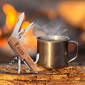 Set of 3 - Personalized Groomsmen Gift for Wedding, Custom Multitool, Groomsmen Proposal Gift, Solid Wood Laser Engraved Multi Tool -Free Engraving