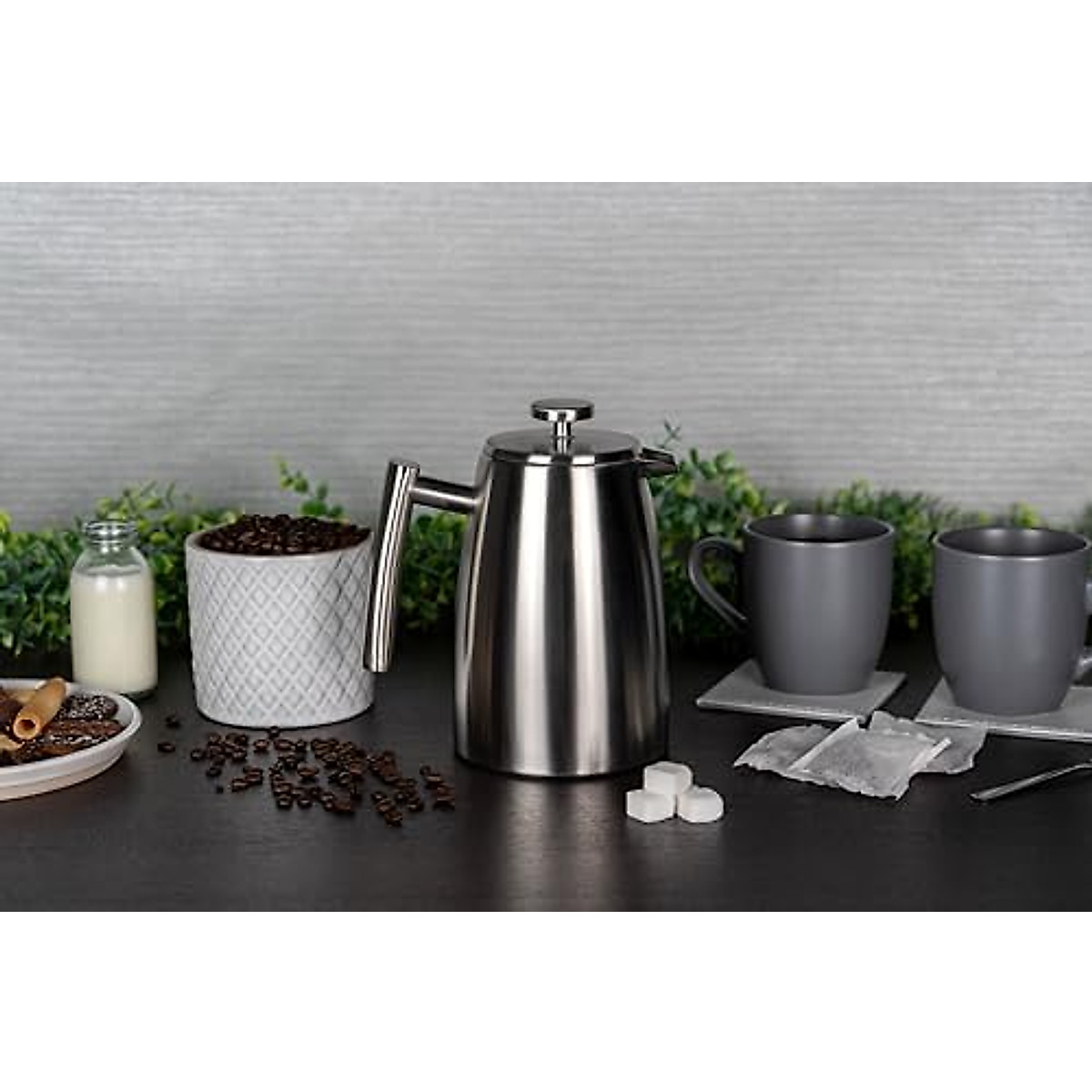 Café Stal HFD-16 Belmont 16 Cup Double Walled Cafetiere Coffee Maker, Mirror Finish, 2 Litre