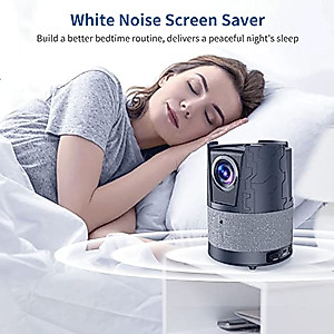 Support 4K Portable Projector WiFi 6 and Bluetooth, Native 1080P Projectors Home Theater Camping Bedroom Movie 200'', Android 9.0 with 5000+ Apps Netflix Prime Video, Work with TV Stick/PS5/Laptop/PC