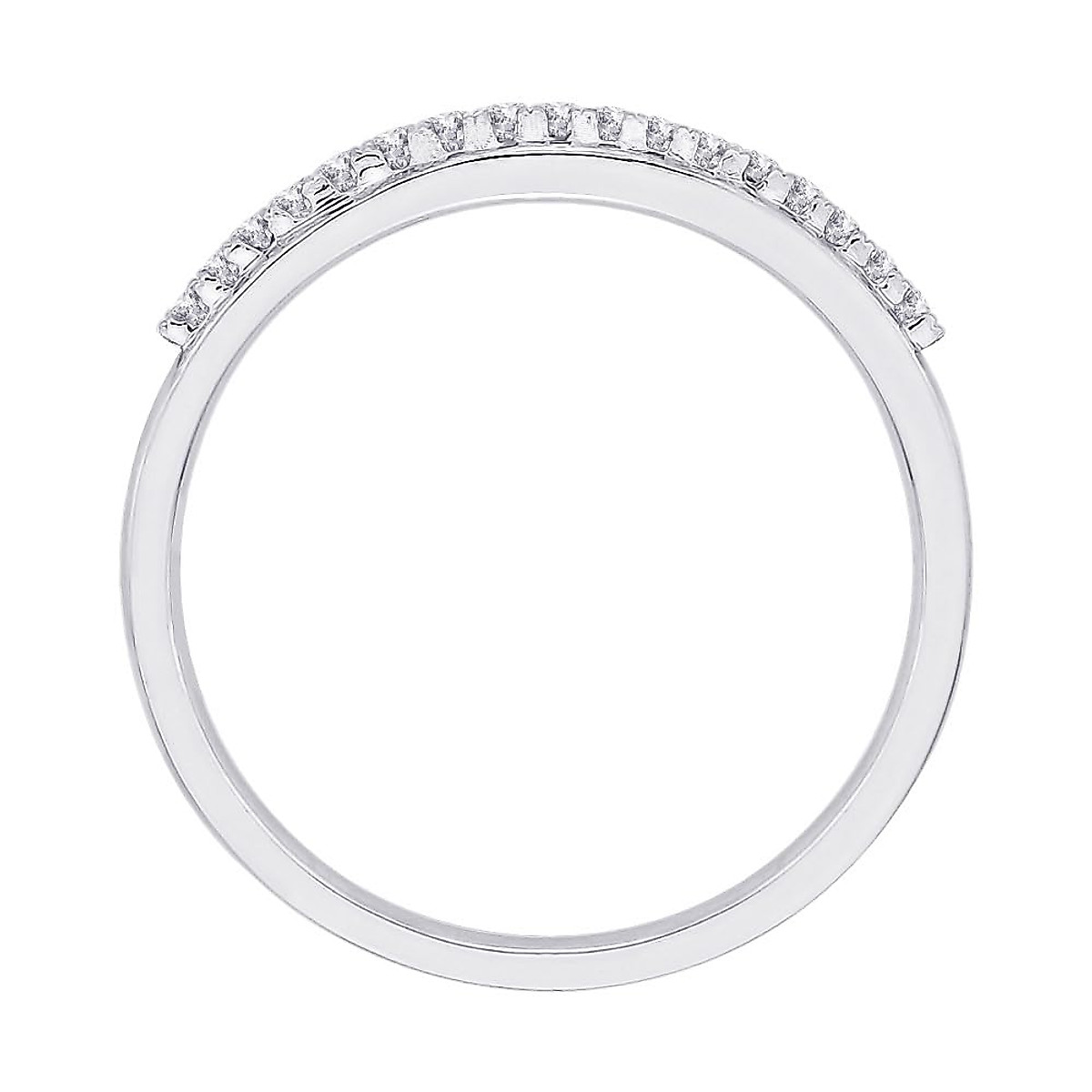 KATARINA Princess Cut Diamond Anniversary Wedding Band Stackable Ring in Sterling Silver (1/10 cttw, H-I, I2-I3) (Size-6.5)