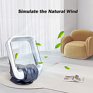 InfiniPower Bladeless Wall Mount Fan with Remote Control, 15.7" Small & Quiet Tower Fan 90° Adjustable Air Circulation Cooling for Bedroom Sleeping,Table/Desk,Living Room,Home,Office,Commercial Shop