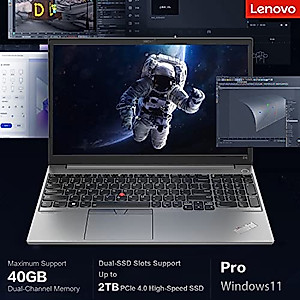 Lenovo ThinkPad E15 Gen 4 15.6" FHD IPS Display Business Laptop, AMD Ryzen 7 5825U,  40GB RAM, 1TB SSD, Wi-Fi 6, USB-C (Support DisplayPort 1.2), HDMI, 1080P Webcam, Windows 11 Pro, Mineral Metallic