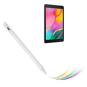 Active Stylus for Samsung Galaxy Tab A 8"/10.5" Pencil,Electronic Capacitive Type-C Rechargeable Pencil Compatible with Galaxy Tab A 8-inch Stylus Pens,Good on Sketching and Drawing Pen,White